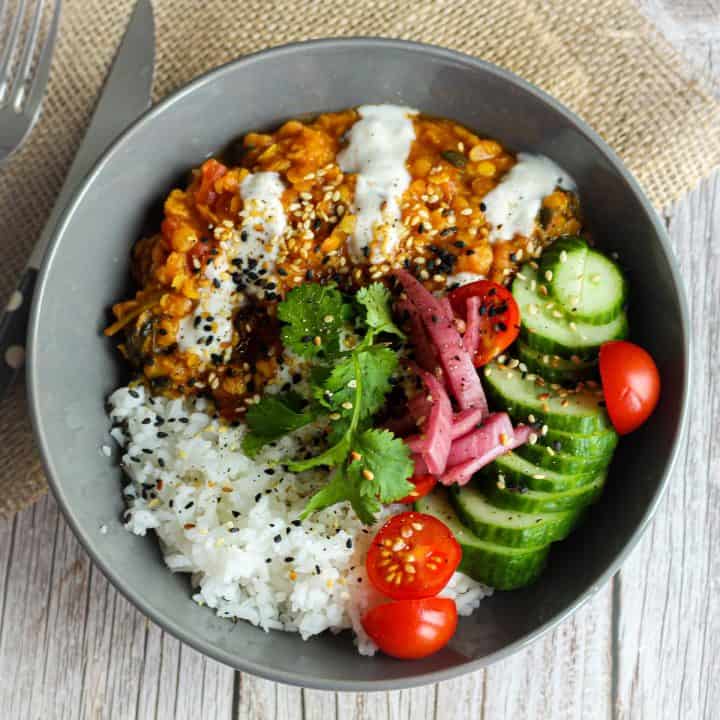 Creamy Vegan Red Lentil Dahl Recipe - Vegan & Gluten-Free Meals Under ...